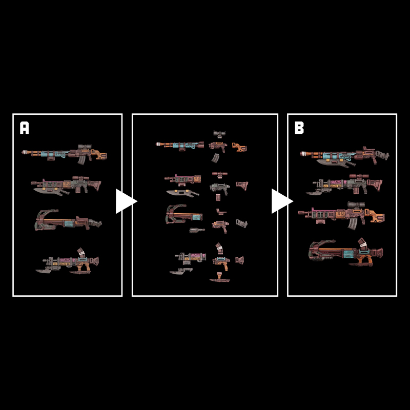 Acid Rain FAV-AP16 Soil Ghost Hidden Sands Weapon Set A action figure