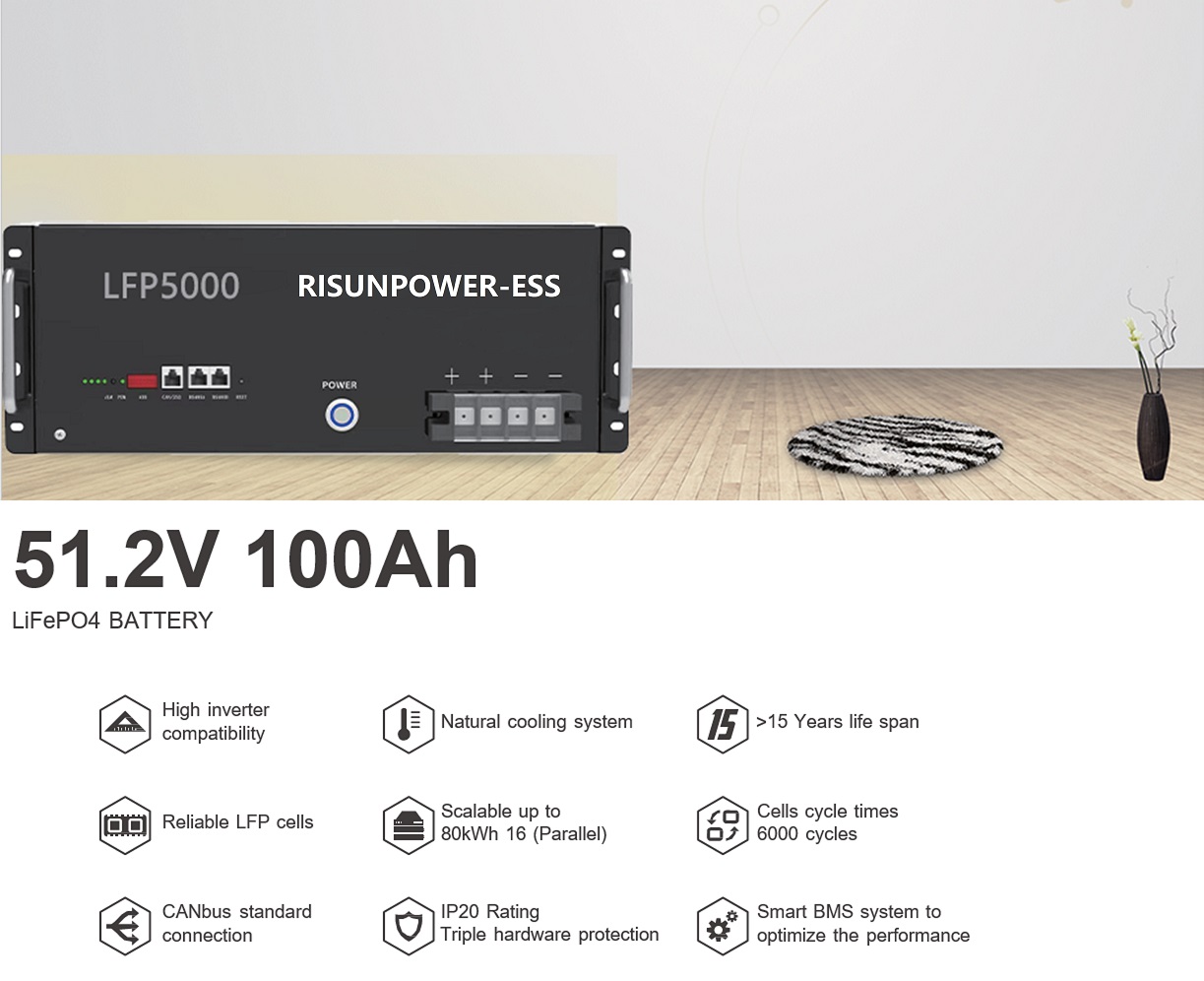 Residential Power Station Communication Storage Lithium battery LiFePO4 48V 100AH lithium ion ...