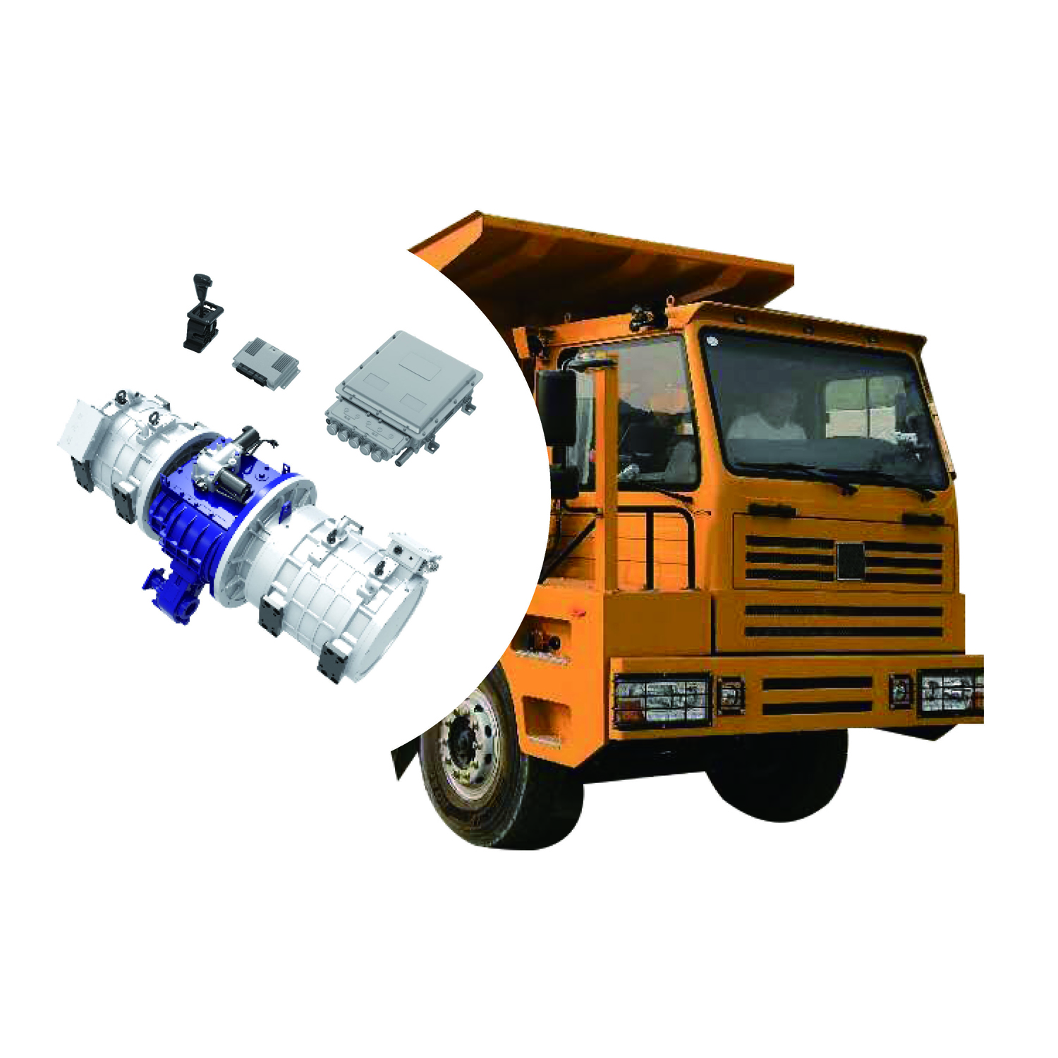 EMT dual motor 300kW 180kW 90-120 tons Pure Electric Drive System for ...