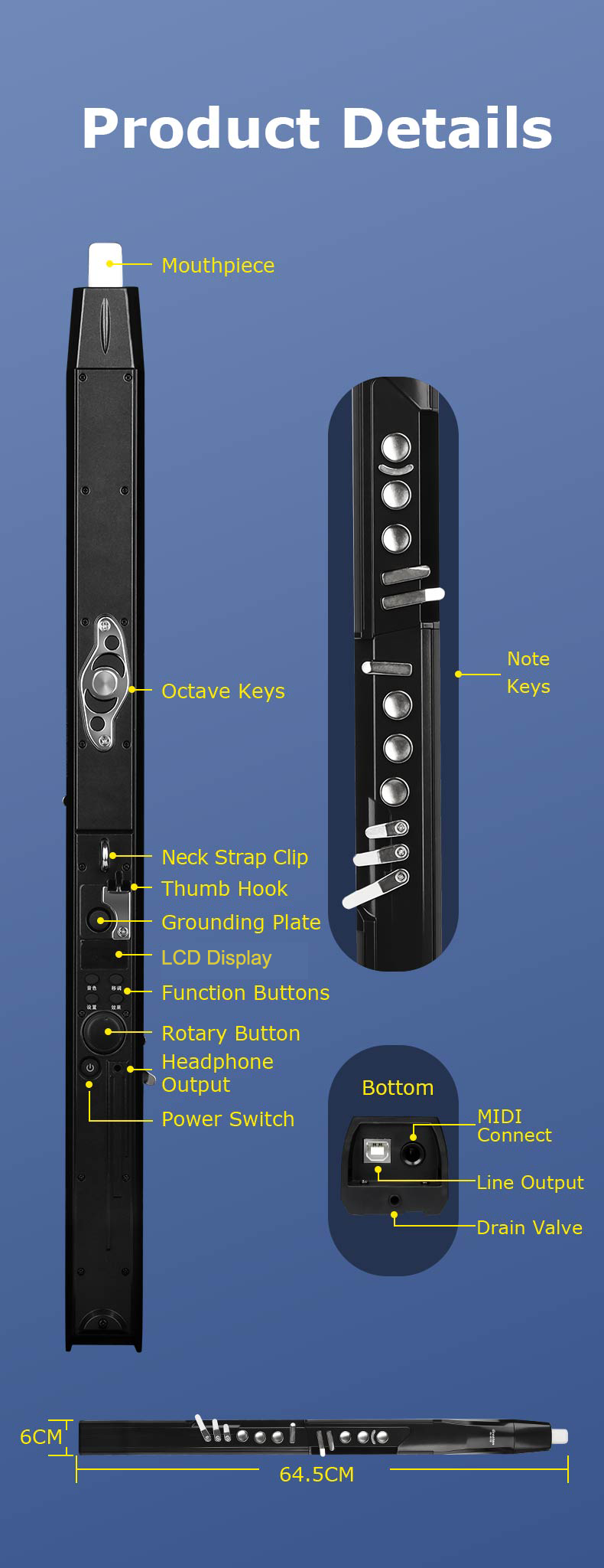 Digital Wind Instrument, Aerophone，Digital Saxophone Electric, Electric ...