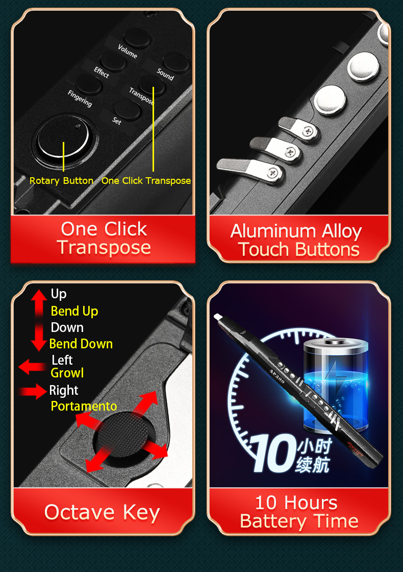 Electronic Wind Instrument, Aerophone, Digital Saxophone, 100 Sounds, 8 ...