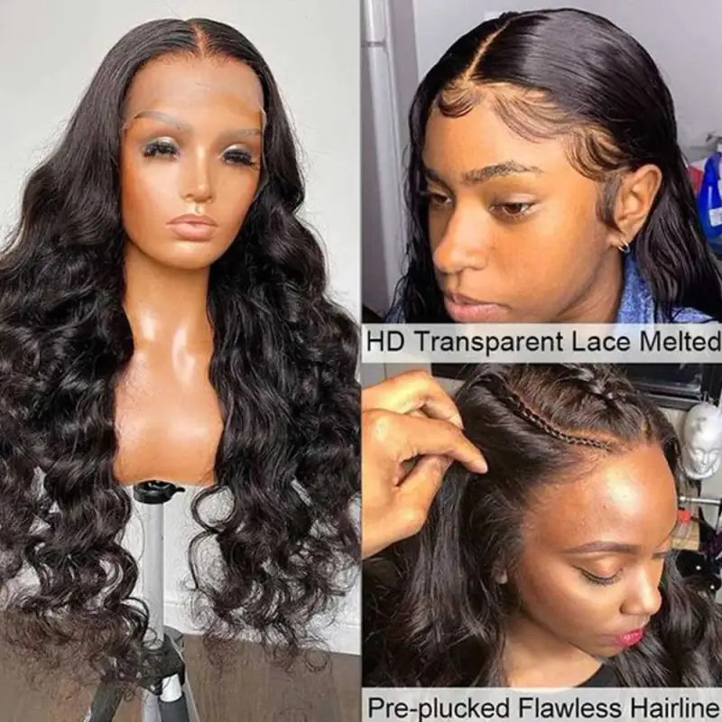Loose Wave Virgin Human Hair Wig 4x4 5x5 HD Lace Closure Wig,Wigs