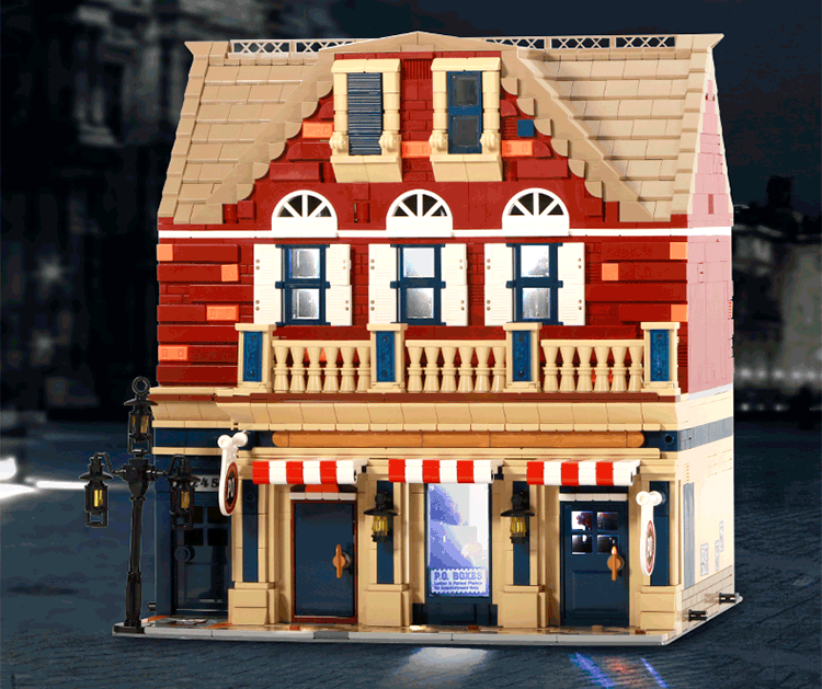 DG2002 3250Pcs Street View Series Lighting Version Post Office Building ...