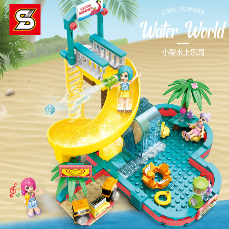 SY6574 257pcs Small Water Park Building Blocks Toy Ship From China