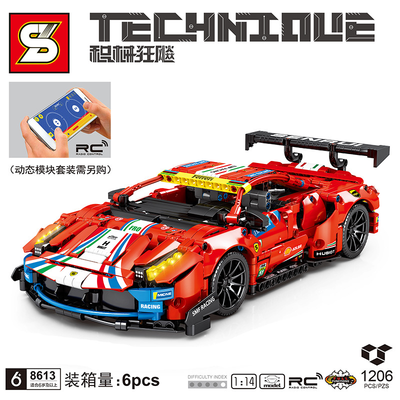 SY 8613 Technic 'Ferrari' 488 GTE Remote control Racing car Building ...