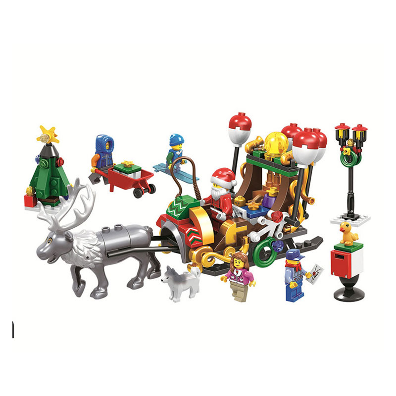 Bela 11092 Christmas Series Christmas Elk Sleigh Building Blocks 221pcs ...