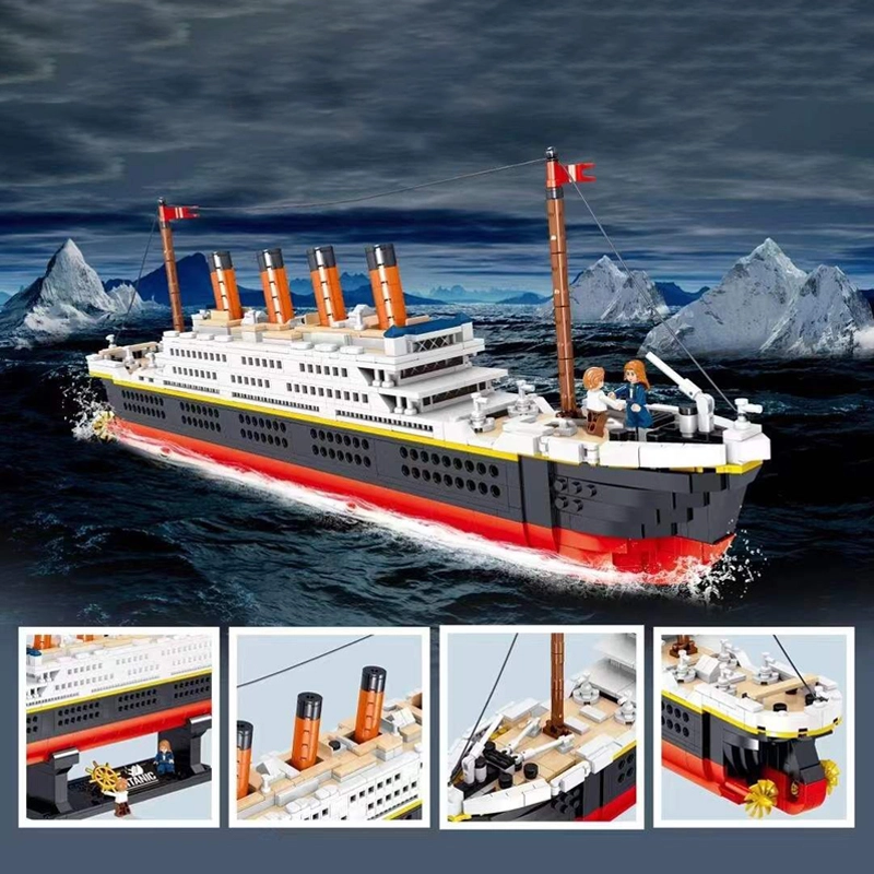 【Mini Micro Bricks】ZHEGAO QL01010 Mini Titanic RMS Cruise Boat Ship ...