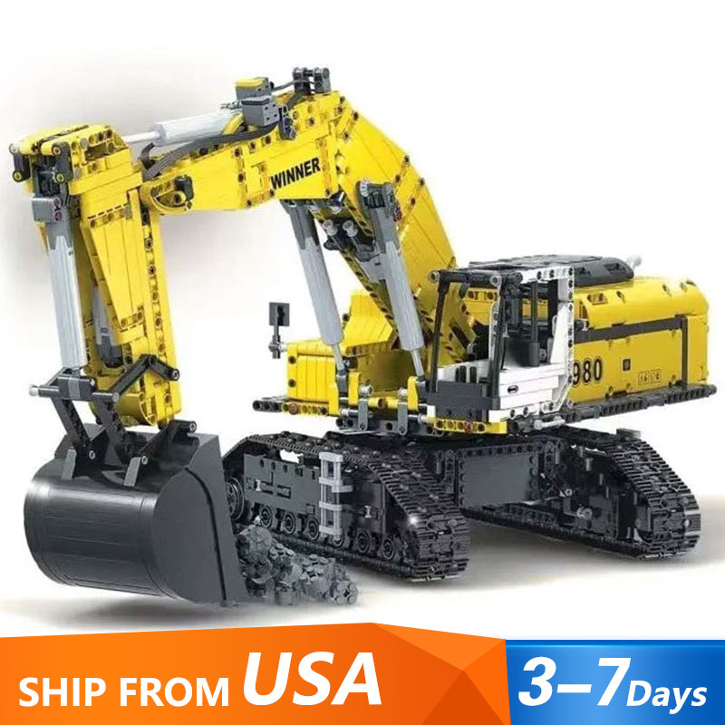WINNER 7121 Technic Excavating Machinery 1:40 Model Building Blocks ...