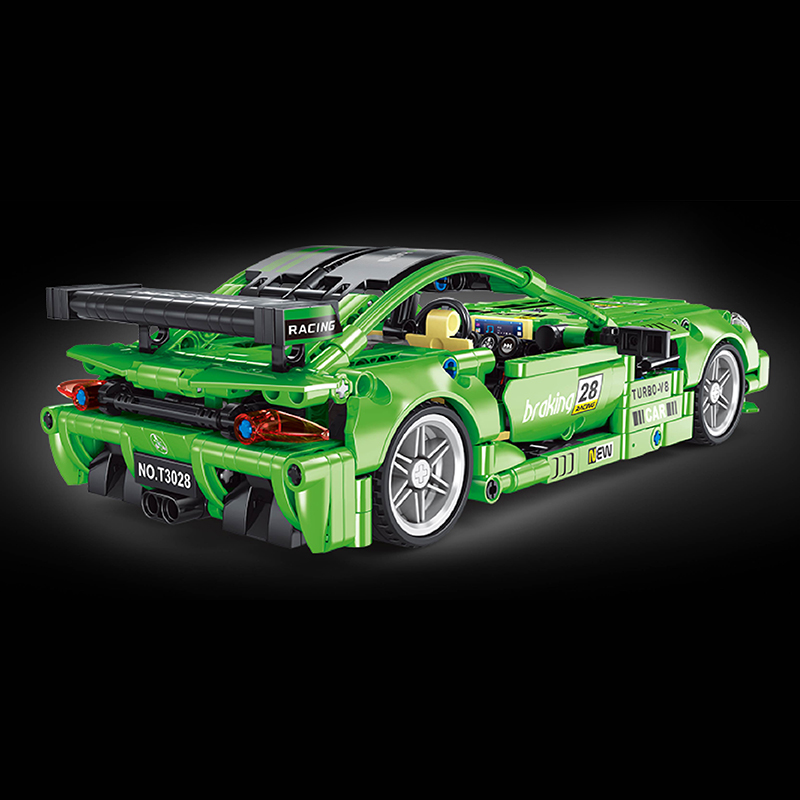 T3028 Technic Cool green super car model building blocks 589pcs bricks ...
