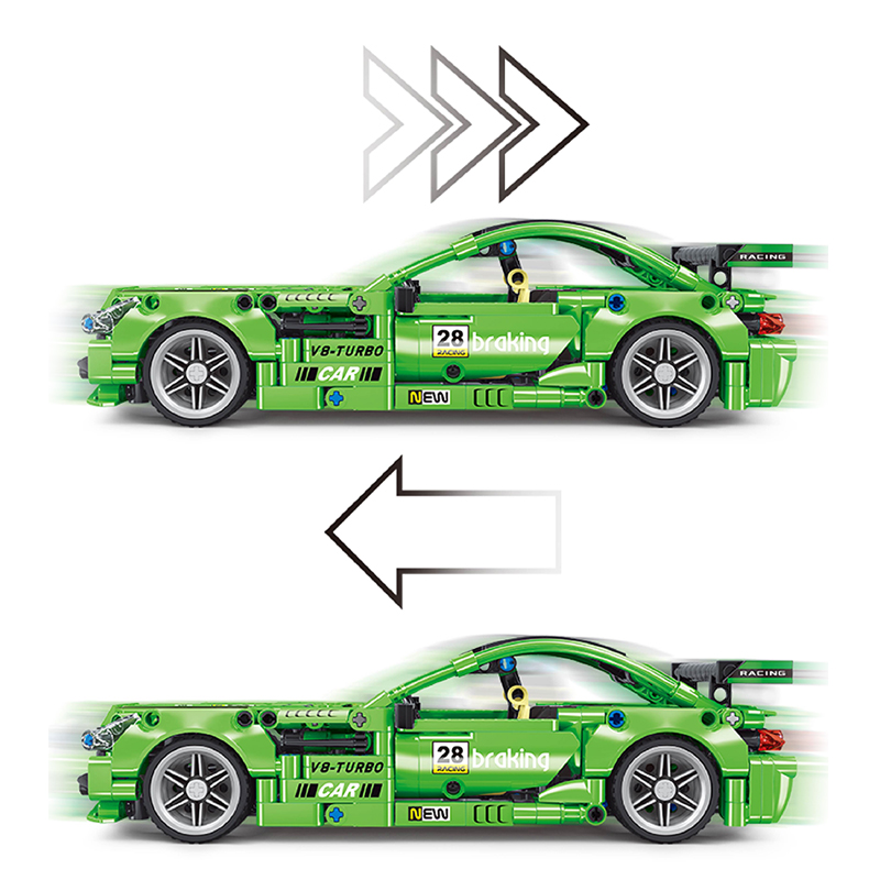 T3028 Technic Cool green super car model building blocks 589pcs bricks ...
