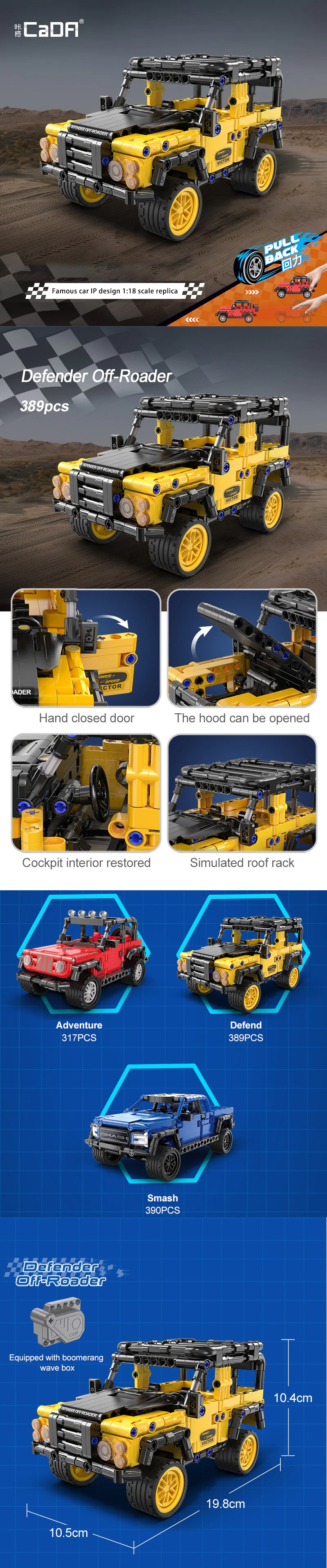 CaDa C52028 Defender Off-Roader 1:18 Technic