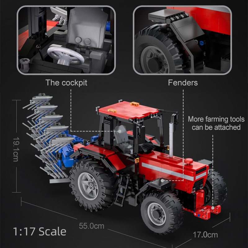 CaDa C61052w MOC Technical Farm Tractor 1:17 Remote Control Model ...