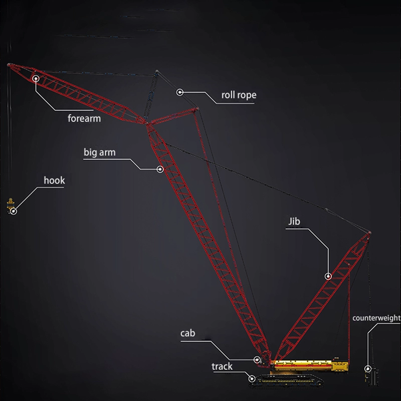 【With Motor】Mould King 17015 Technic APP Remote Control Crawler Crane ...