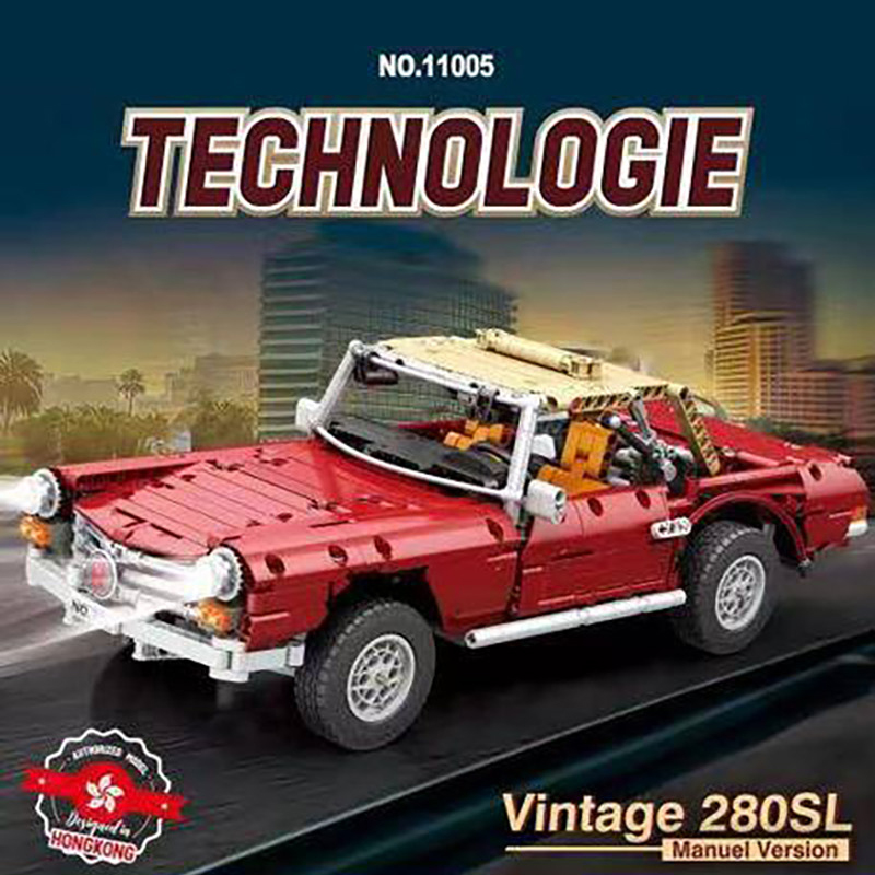 【With Motor】Reobrix 11005 Technic App Remote Control Vintage 280SL Car Building Blocks 1578±pcs ...