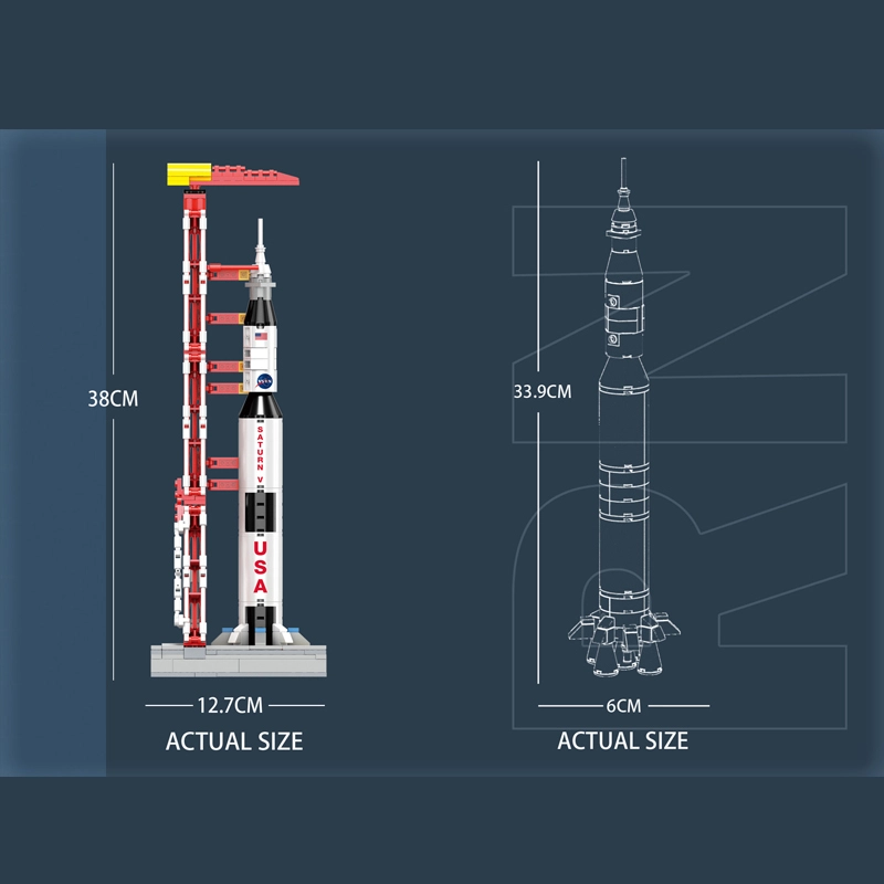 DK7022 Technic Space Bricks Saturn 5 Carrier Rocker Building Blocks ...