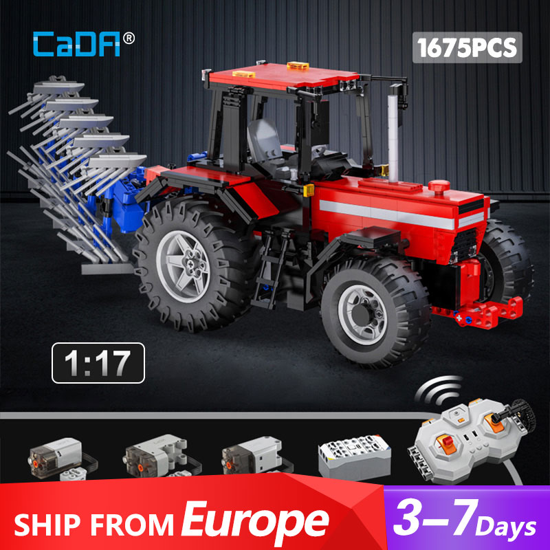 【With Motor】CaDa C61052W Technic Farm Tractor 1:17 Remote Control Model Building Blocks 1675pcs ...