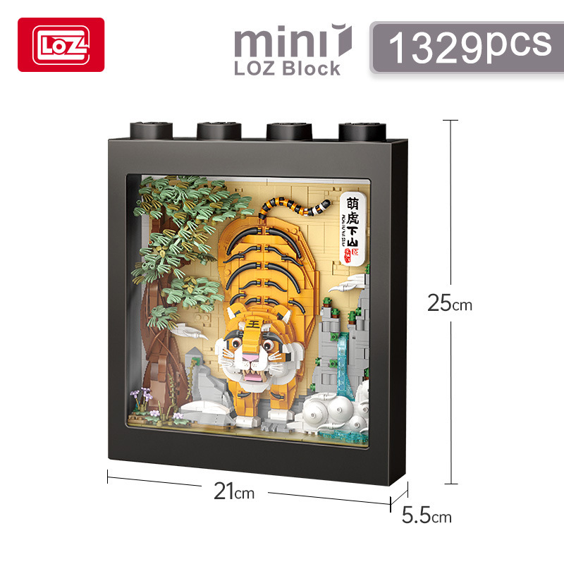 【Mini Micro Bricks】LOZ 1906 Creator Art and crafts Tiger Draw Building ...