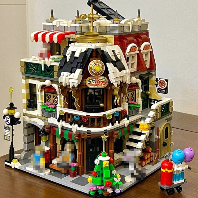 [Mini Micro Bricks] LOZ 1054 Christmas Coffee House Modular Buildings