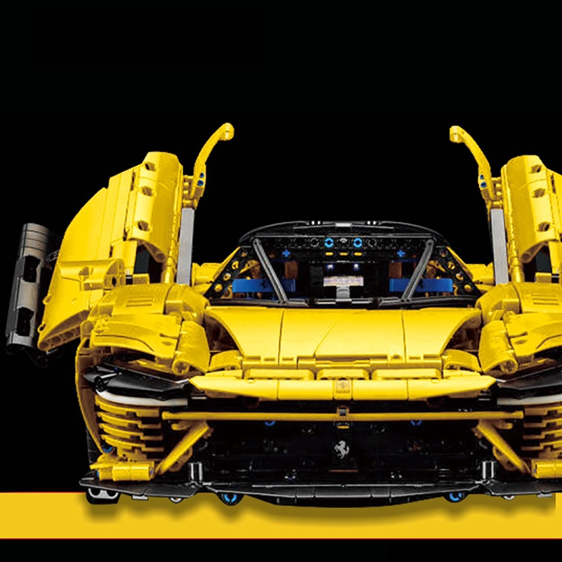 Custom 43143 Ferrari Daytona SP3 Technic Yellow Sports Car Buidling ...