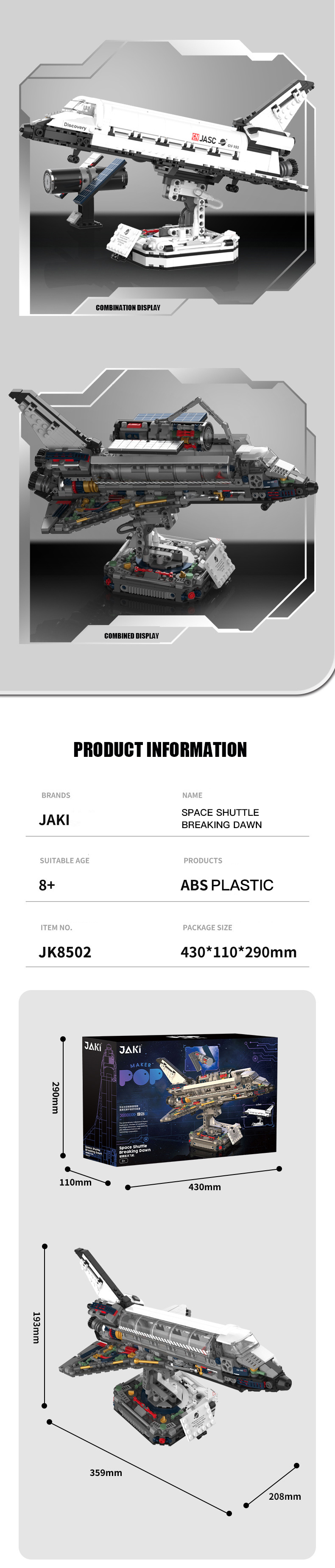 LEGO MOC JAKI JK8502 Shuttle Breaking Dawn Technic Space