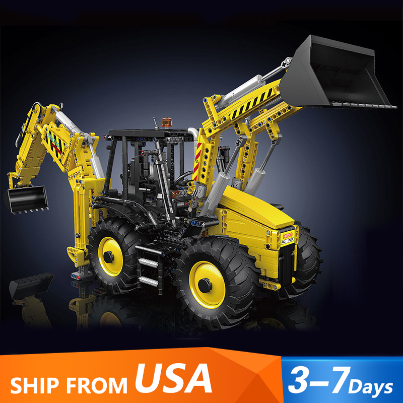 [With Motor]Mould King 17036 Yellow No.Bulldozer Technic US Warehouse ...