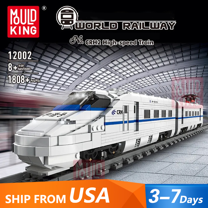 【With Motor】Mould King 12002 World Railway CRH2 High-speed Train City ...