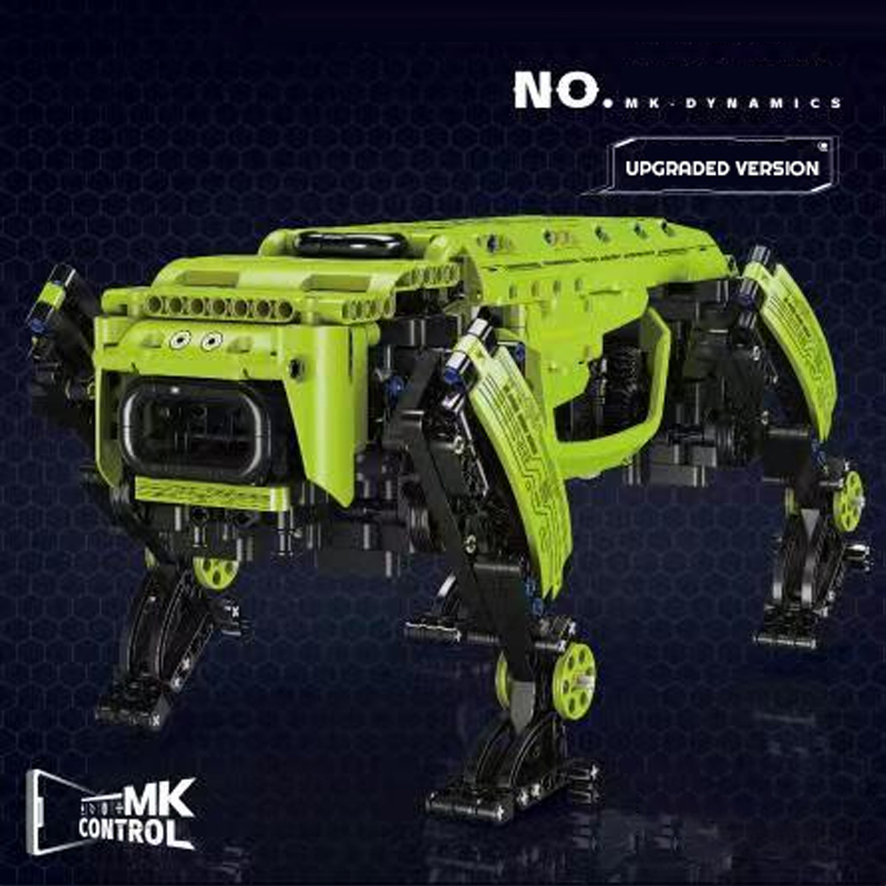 [With Motor]Mould King 15077 Power Motor Green Robot Dog Technic