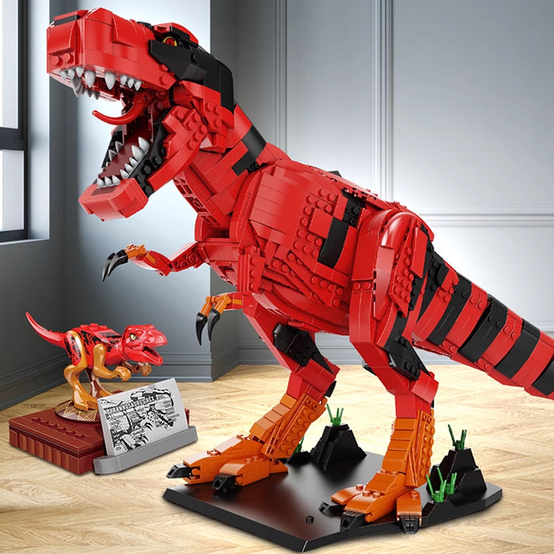 Forange FC6201 Jurassic World Red Tyrannosaurus Building Blocks 1756± ...