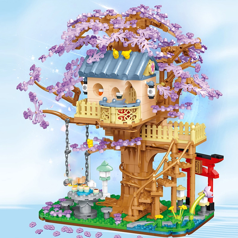 WL-CREATIVE 2136 Cherry Blossoms Tree House Girl