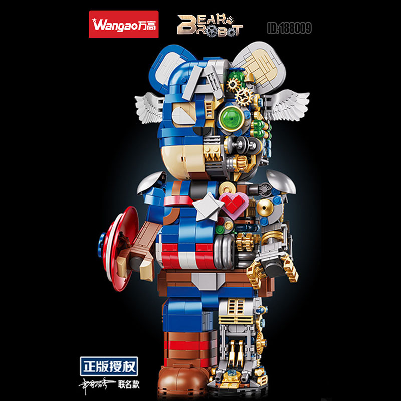 Wangao 188009 Captain America Semi-Mechanical Bear Brick
