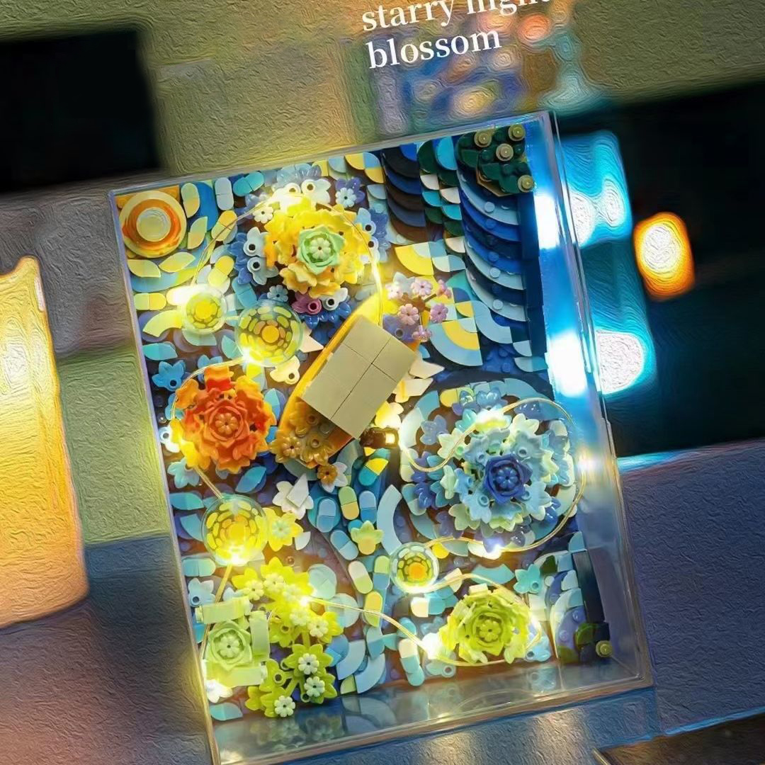[Mini Micro Bricks] Welleadz 3101 Starry Night Blossom Art and crafts
