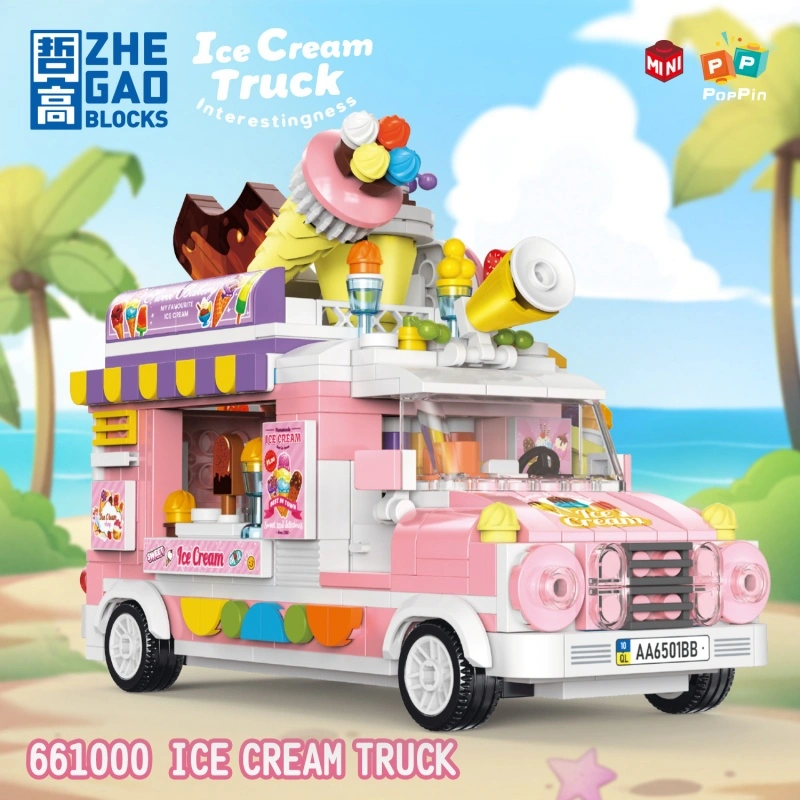 [Mini Micro Bricks] ZHEGAO 661000 Ice Cream Truck Creator Expert