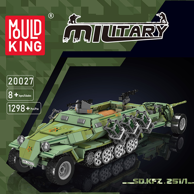 [With Motor] Mould King 20027 Semi-Tracked Armored Vehicle Military