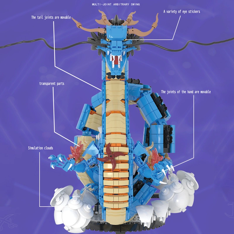 LEGO MOC DK 5011 Dragon Ball Shenron Kaiduo Blue Dragon Movie & Game