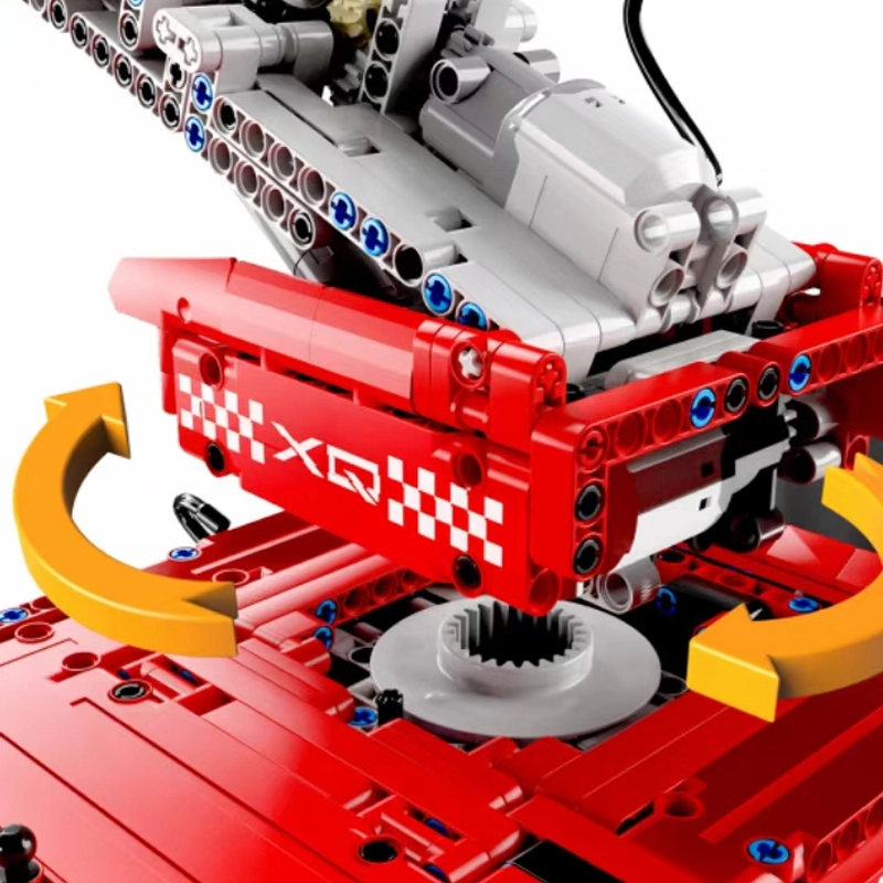 [With Motor] LEGO MOC HAPPY BUILD YC-23004 Fire ladder sprinkler truck ...