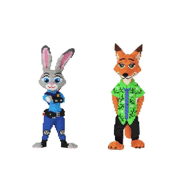 LEGO MOC [Mini Micro Bricks] Chao Le Sen Zootopia Nick Wilde Judy Hopps ...
