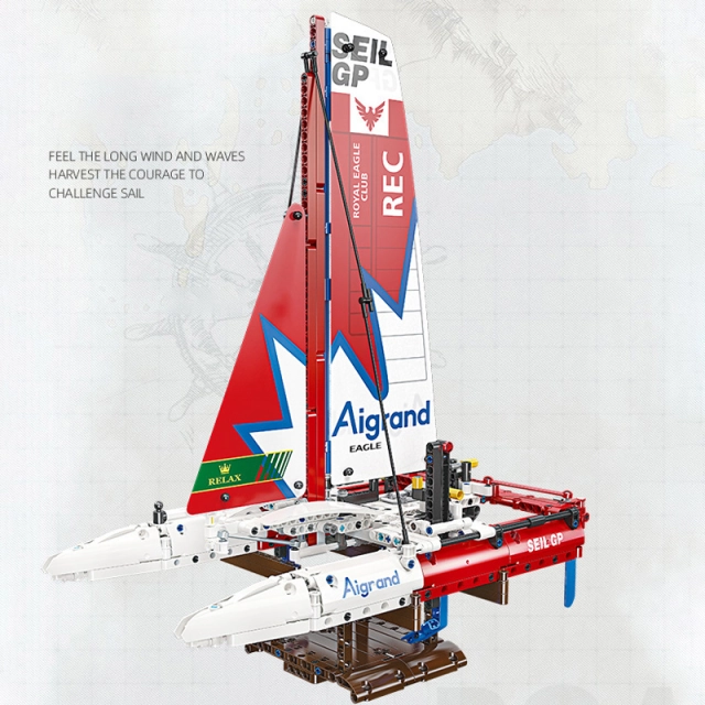 LEGO MOC JIESTAR 58124 F50 Hydrofoil Catamaran Sailboat Technic