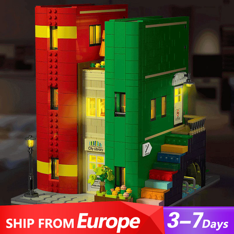 LEGO MOC XMORK 10211 Cities Library Modular Buildings Europe Warehouse ...
