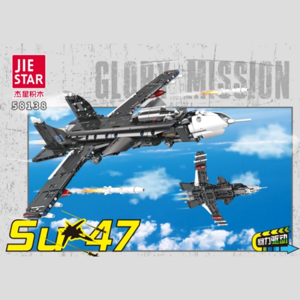 JIESTAR 58138 SU-47 Fighter Jet Military