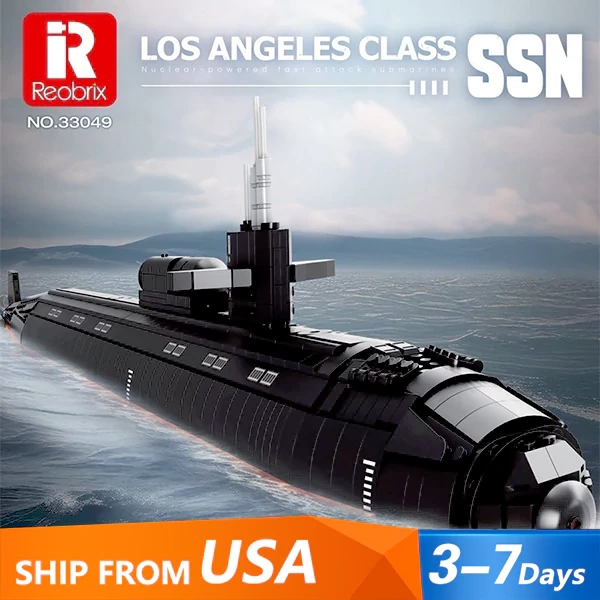 LEGO MOC Reobrix 33049 LOS ANGELES CLASS SSN NUCLEAR SUBMARINE Military ...