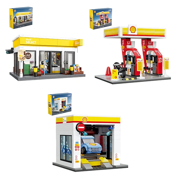 LEGO MOC CaDA Shell Station Mini-Building Scene Creator