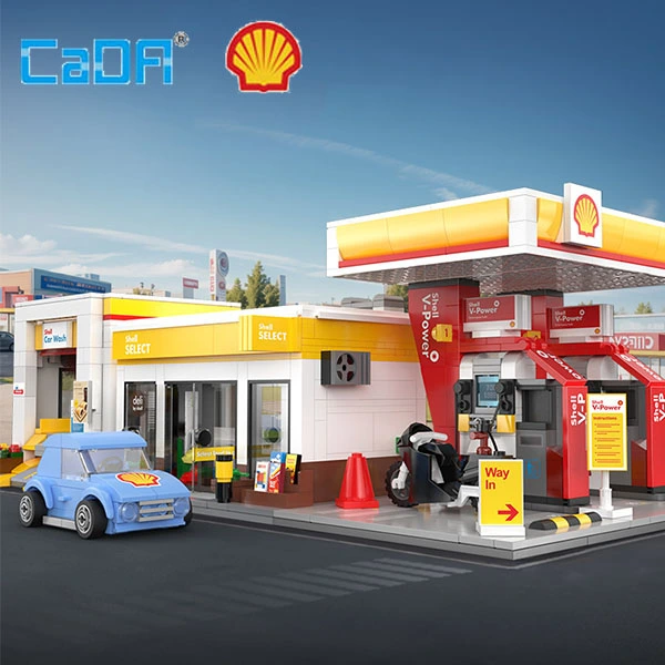 LEGO MOC CaDA Shell Station Mini-Building Scene Creator
