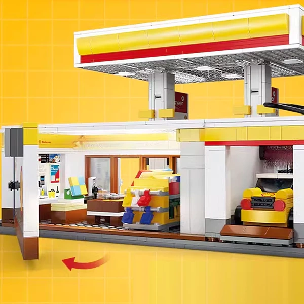 LEGO MOC CaDA C66026 Shell Gas Station Creator Expert