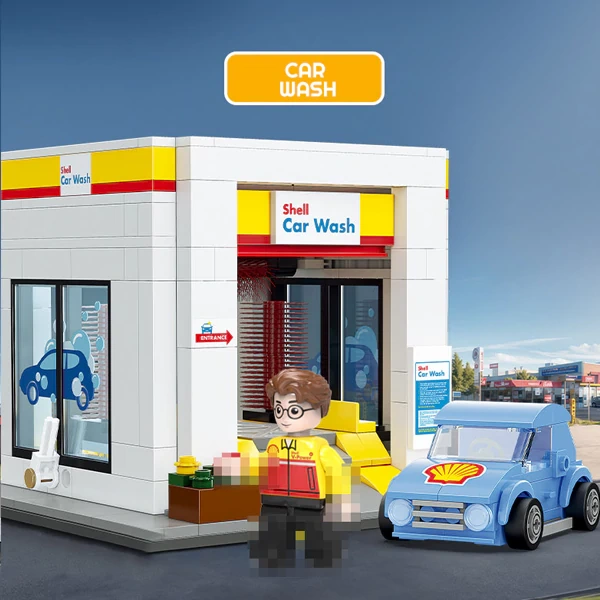 LEGO MOC CaDA Shell Station Mini-Building Scene Creator