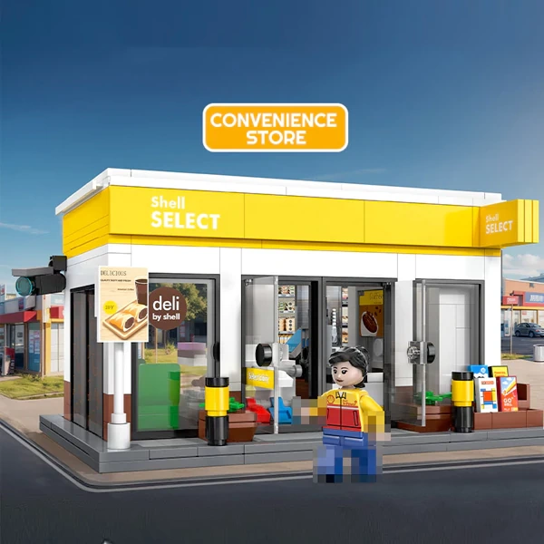 LEGO MOC CaDA Shell Station Mini-Building Scene Creator