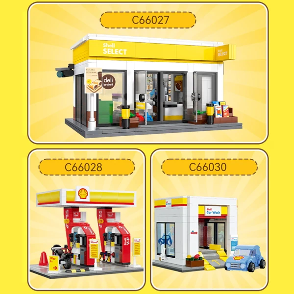 LEGO MOC CaDA Shell Station Mini-Building Scene Creator