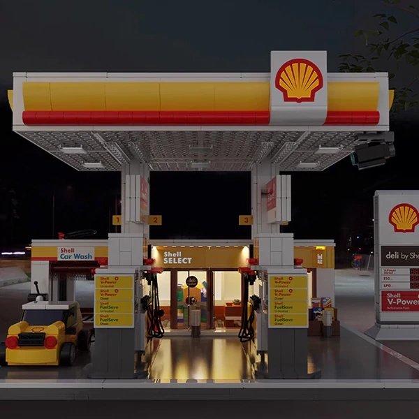 LEGO MOC CaDA C66026 Shell Gas Station Creator Expert