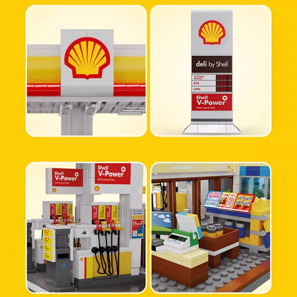 LEGO MOC CaDA C66026 Shell Gas Station Creator Expert