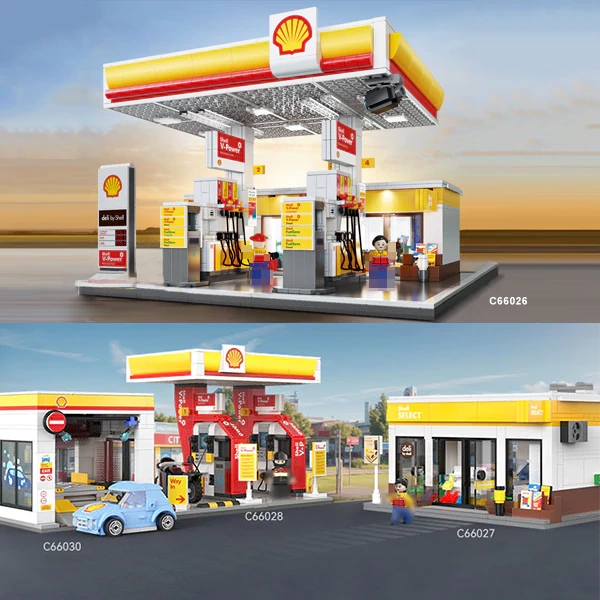 LEGO MOC CaDA C66026 Shell Gas Station Creator Expert