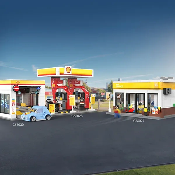 LEGO MOC CaDA Shell Station Mini-Building Scene Creator